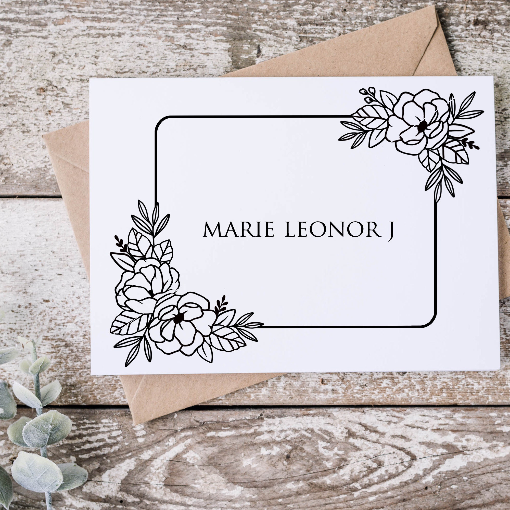 Floral rectangle frame svg Floral border svg Flower border | Etsy