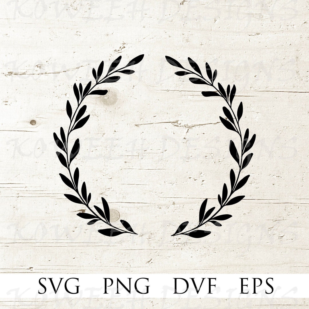 Laurel Wreath Svg, Branch Frame Clipart, Circle Leaf Border, Botanical ...
