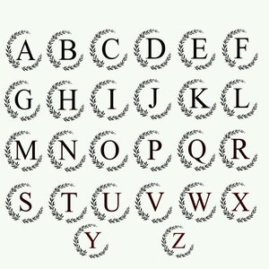 WREATH LETTERS SVG Laurel Wreath Svg, Commercial Use Svg, Wreath ...