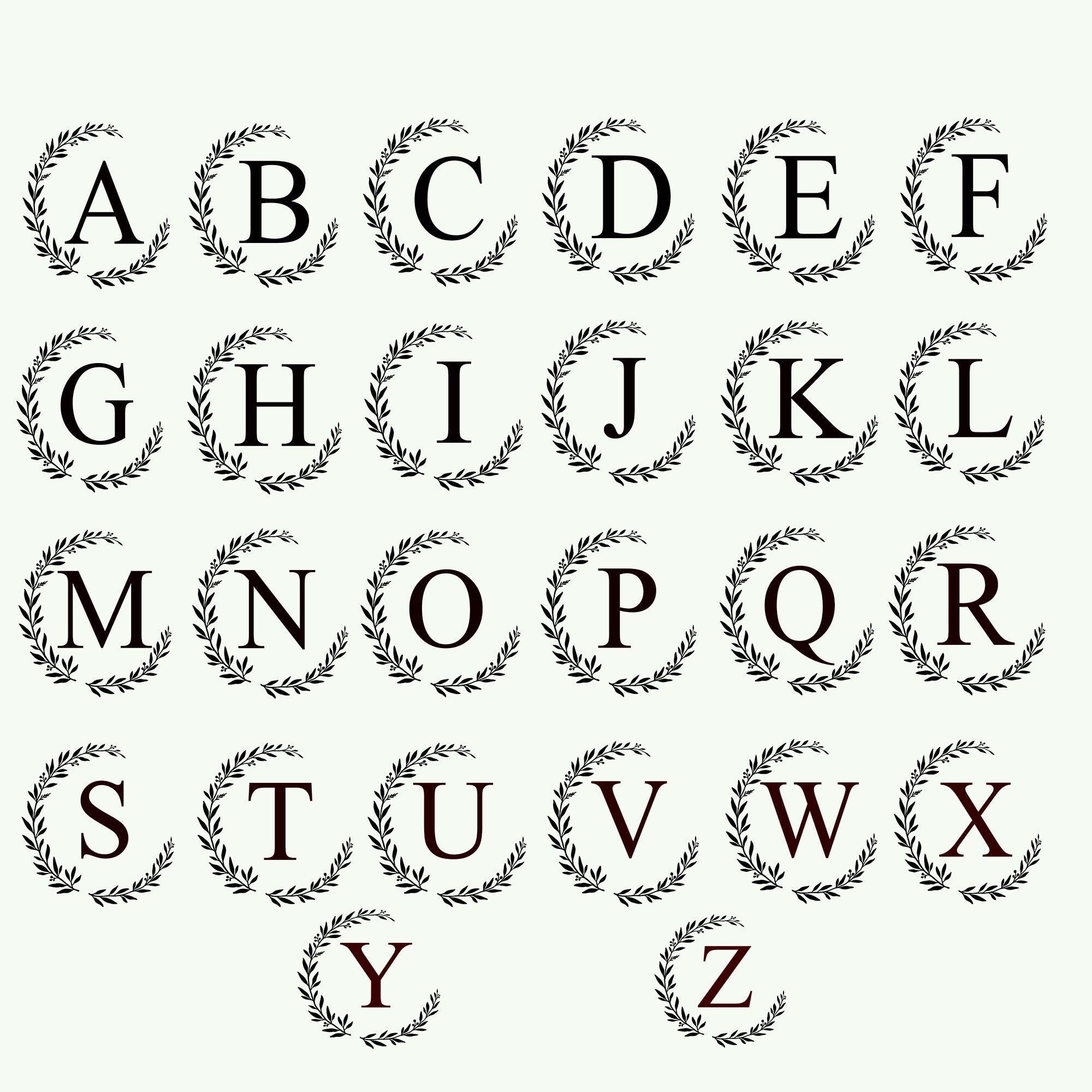 WREATH LETTERS SVG Laurel Wreath Svg Commercial Use Svg - Etsy Canada