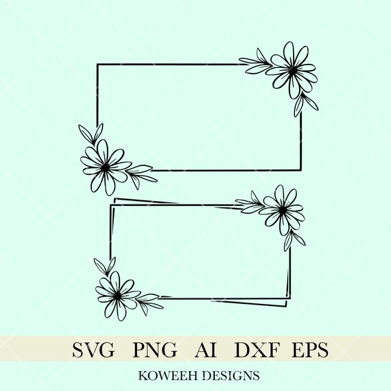 Floral Rectangle Frame Svg Floral Corner Svg Flower Border - Etsy