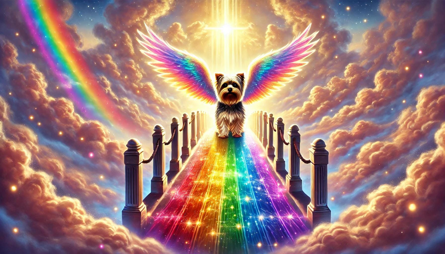 Yorkie Rainbow Bridge With Angel Wings Jpeg - Etsy