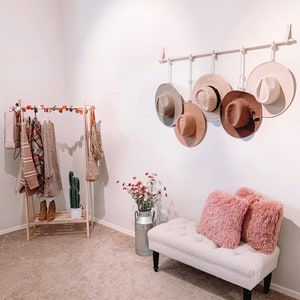 Boho Chic Hat Hanger, Minimal Hat Hanger, Boho Wall Decor - Etsy