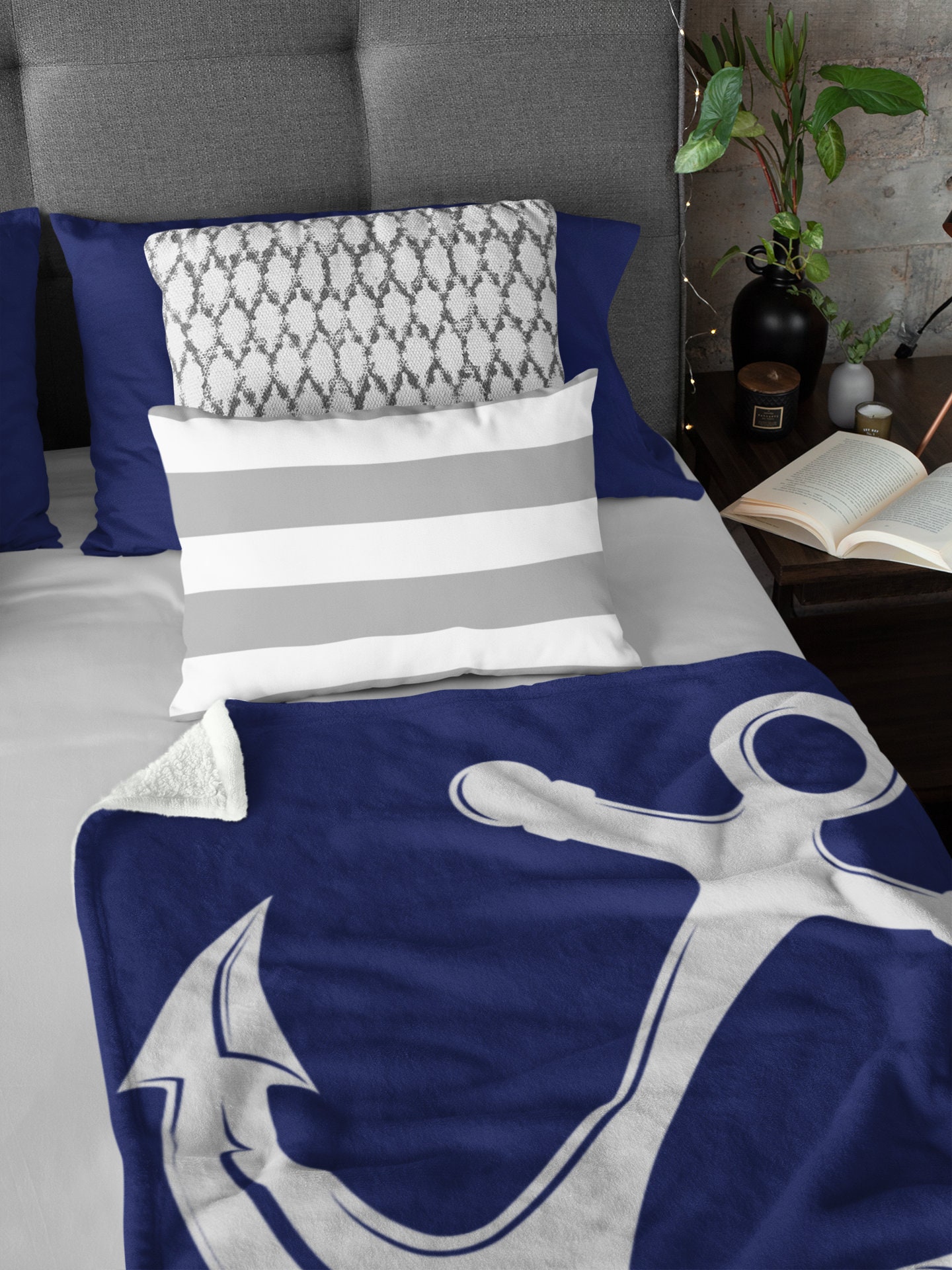 Nautical Fleece Blanket Gift for Sailor Nautical Bedroom - Etsy