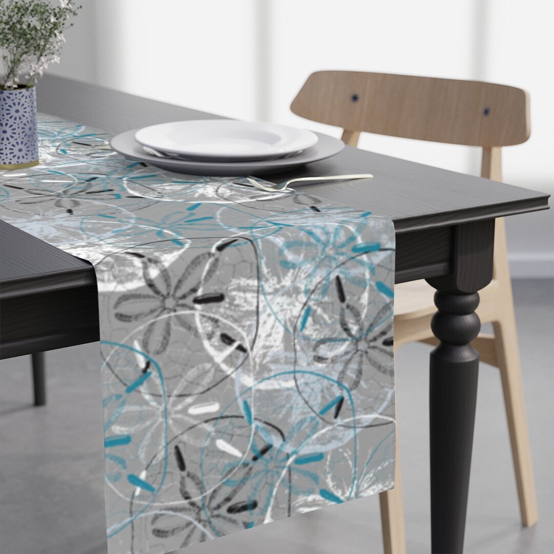 Sand Dollar Table Runner Coastal Dining Tablecloth Beach House Decor ...