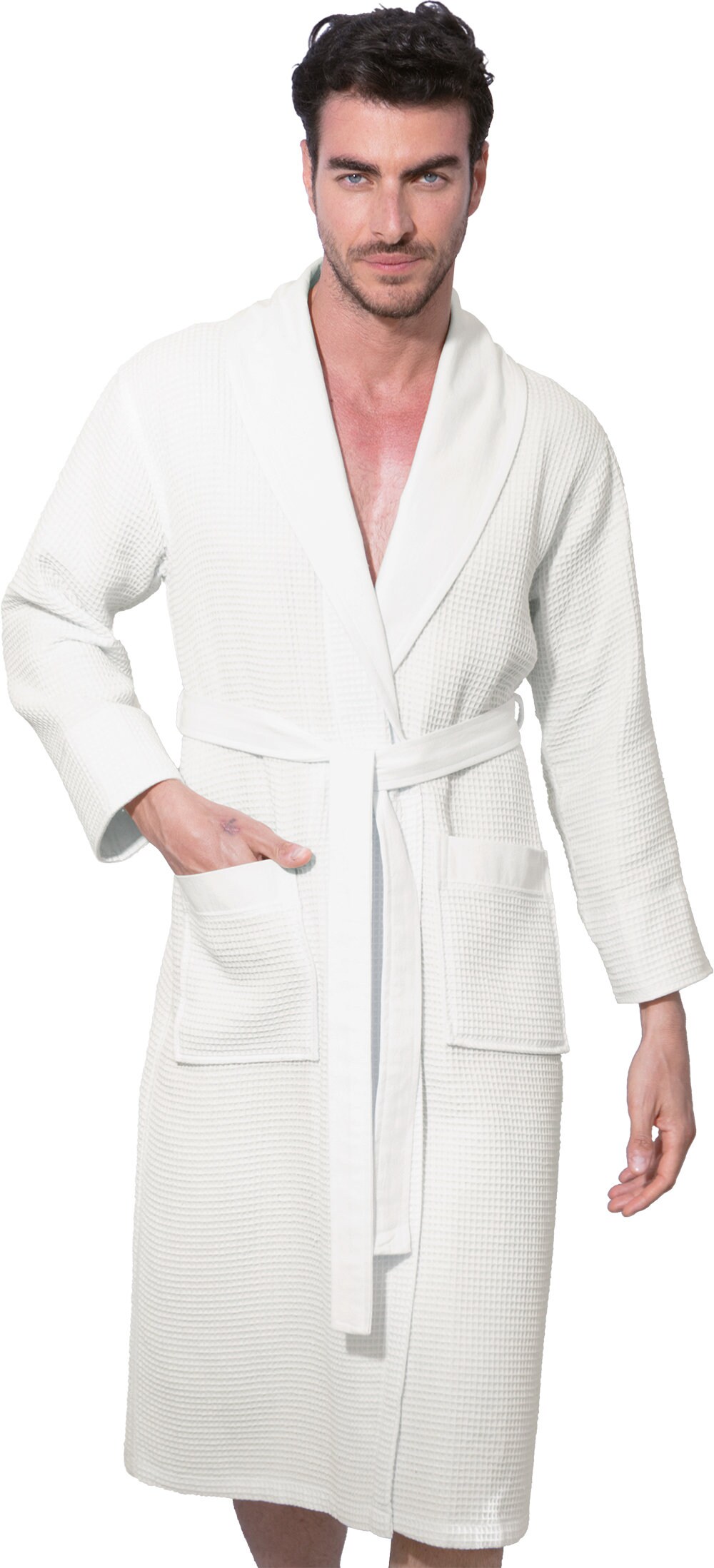 Men's Full Length Lightweight Waffle Spa Robe With Shawl - Etsy