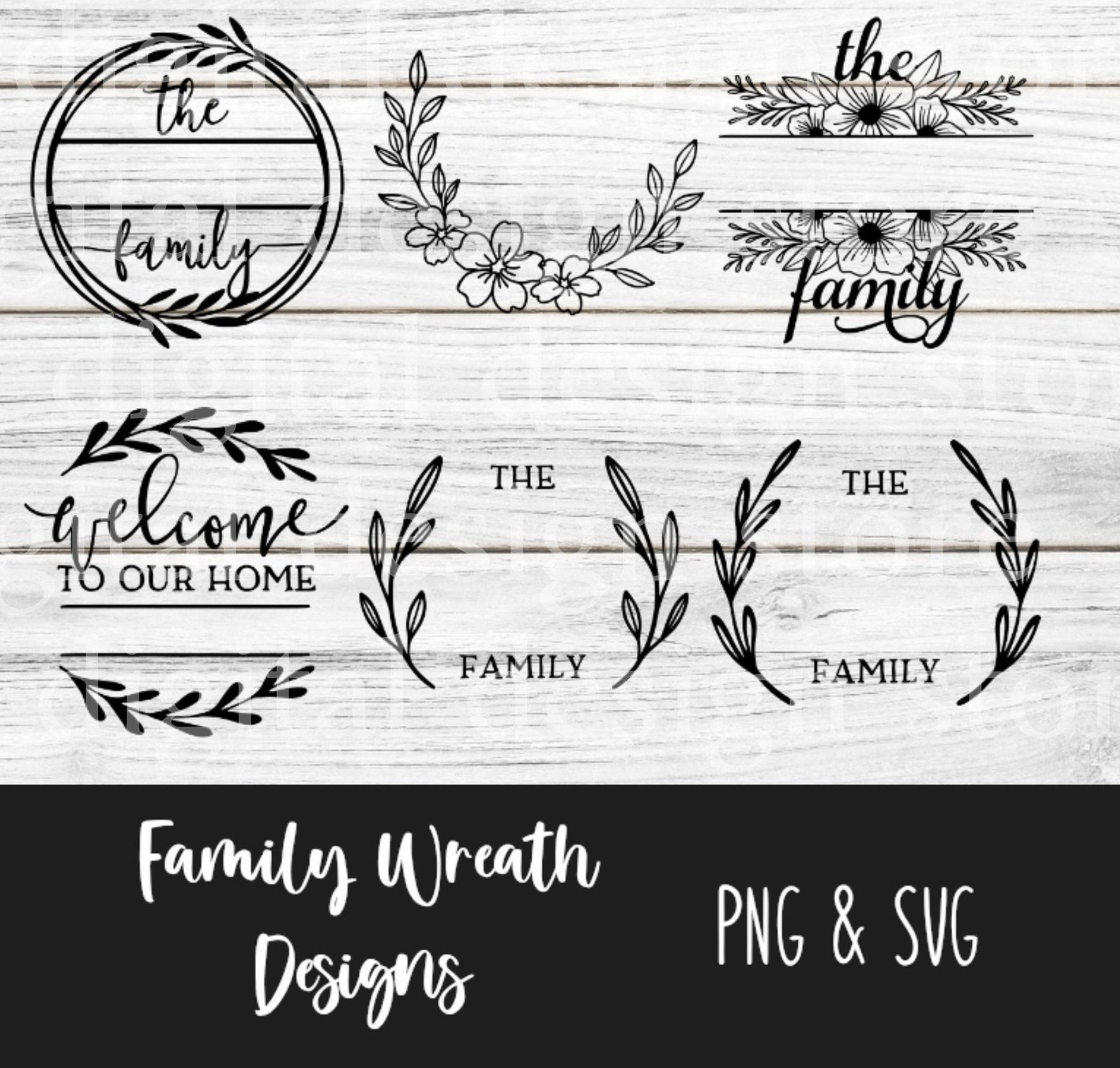 Family Name Wreath Svg File, Wreath Svg Bundle, Family Sign Making ...