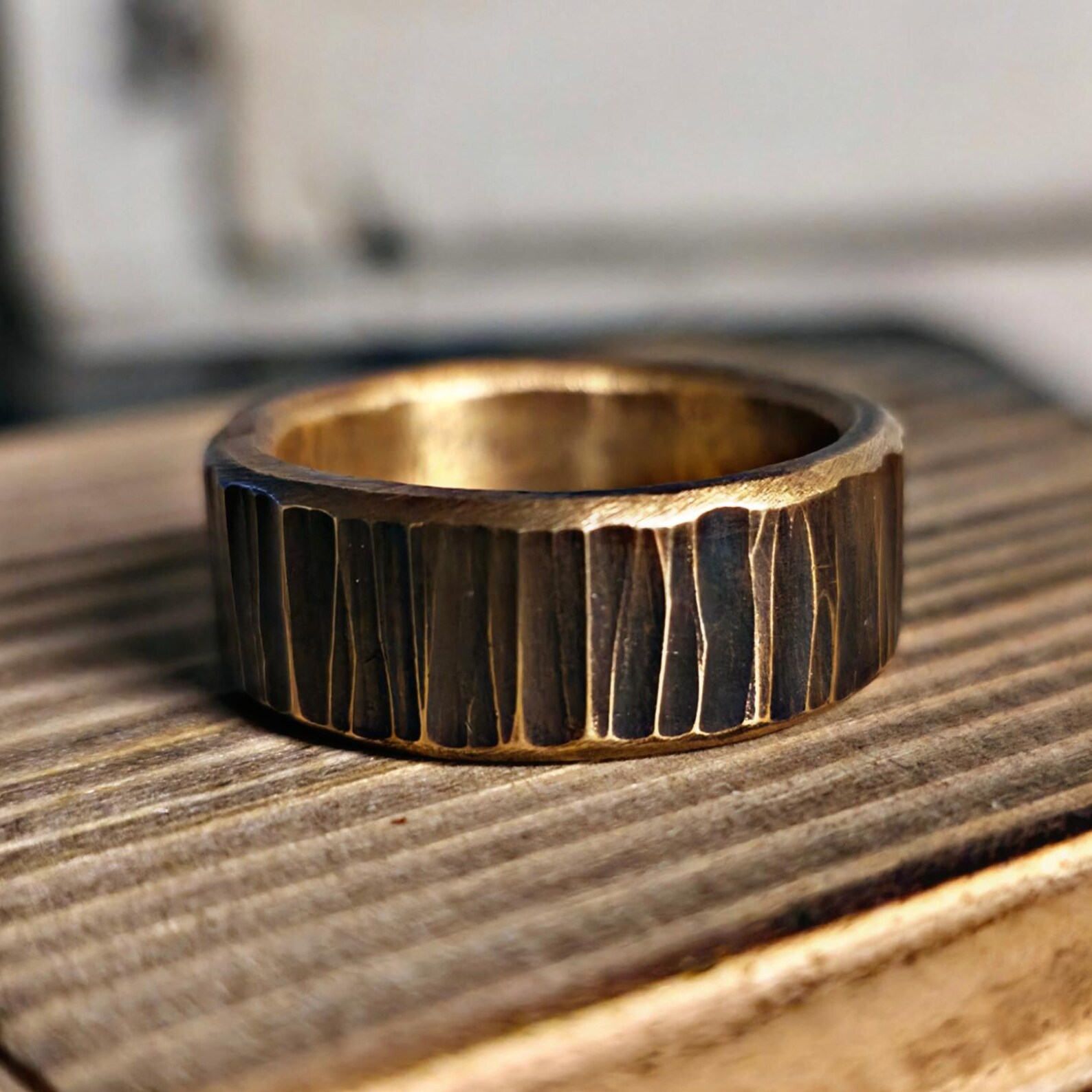 Rustic Bronze Ring: 8th Anniversary, Extra Large Rings, Custom ...
