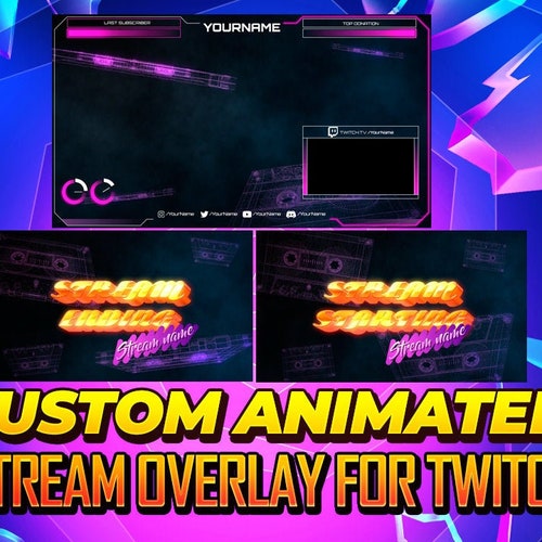 Cyberpunk Animated Twitch Overlay Package : Webcam Screens - Etsy