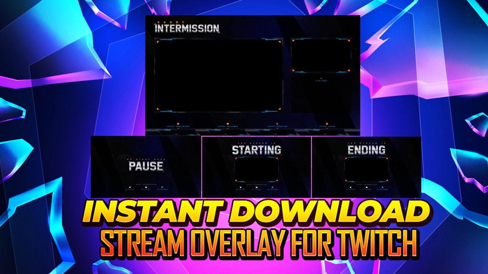 Animated Stream Overlay for Twitch Facebook and Youtube - Etsy Canada