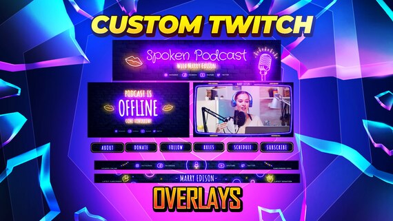 Custom Twitch Overlay Package Twitch Overlay Animated Twitch - Etsy