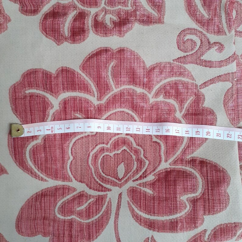 Lorient 'elenor' Faux-silk Floral Brocade Fabric Pink on Sand/beige ...