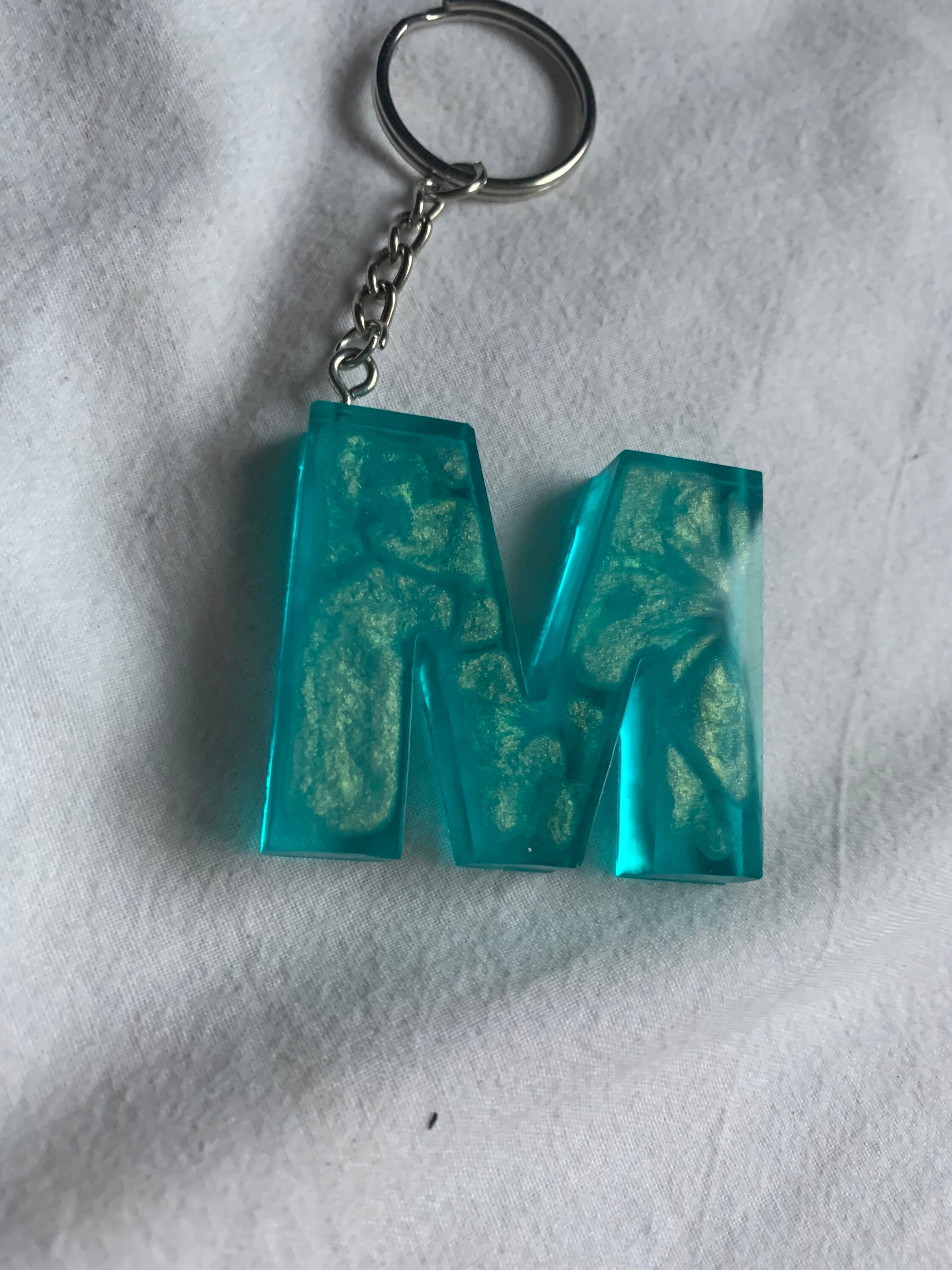 Wave Keychain // Letter // Epoxy Resin | Etsy