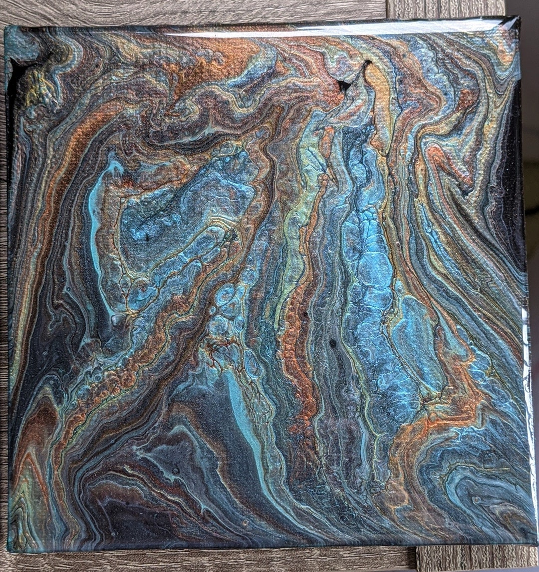Acrylic Pour Painting- Marble Triplet Canvases - Etsy UK