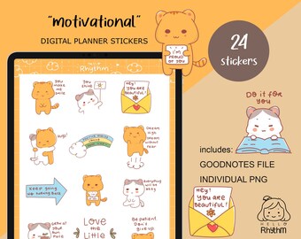 Work Digital Stickers Office Clipart, Cute Cats, Motivational Quotes ...