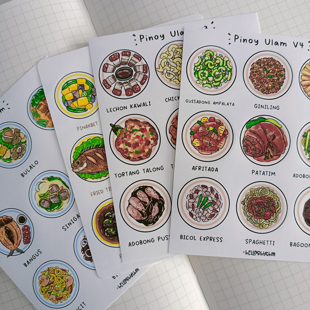 Sticker Sheet Pinoy Ulam Sticker Sheet , Filipino Food Stickers , Ulam ...