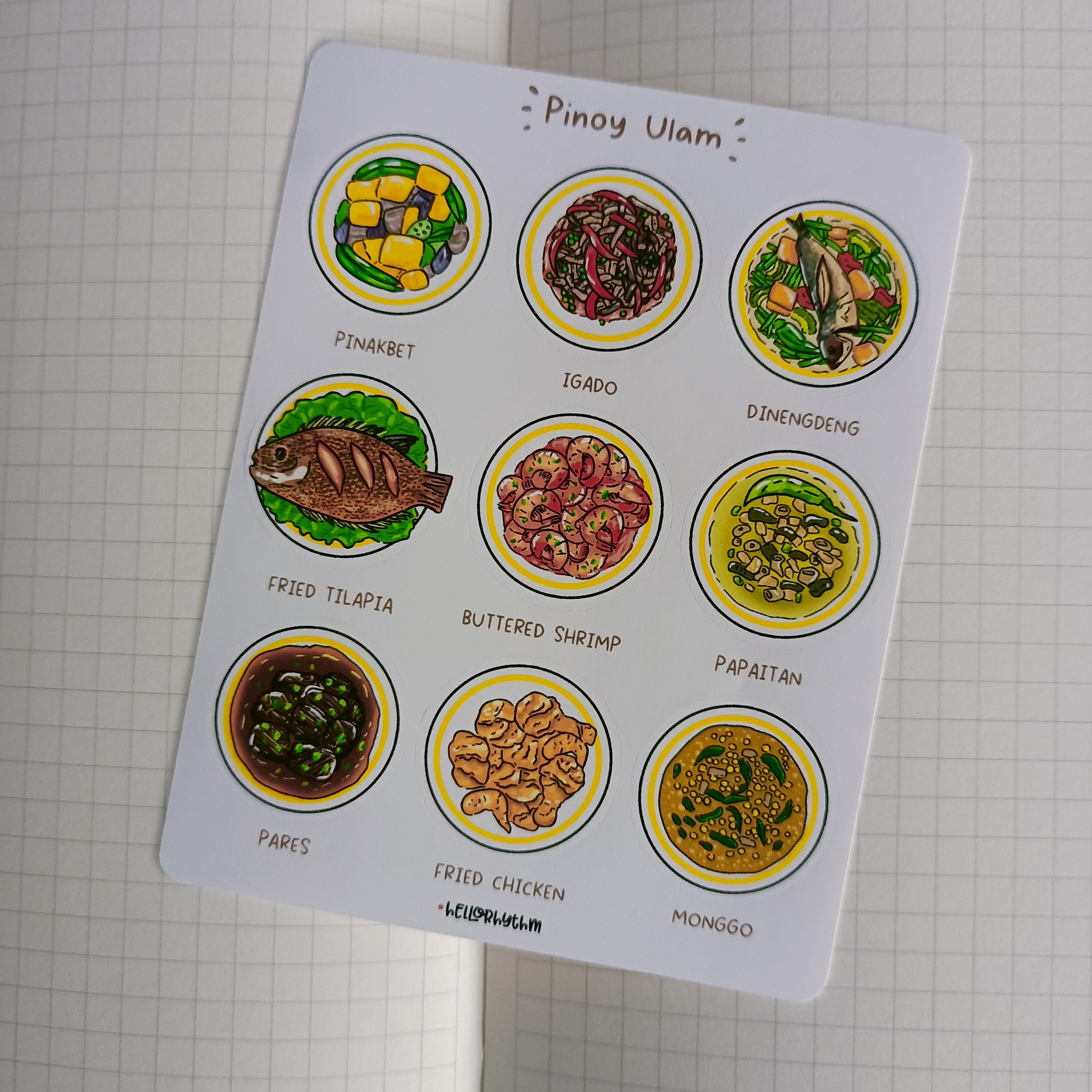 Sticker Sheet Pinoy Ulam Sticker Sheet , Filipino Food Stickers , Ulam ...
