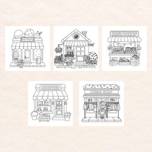 Little Shops Coloring Pages Coffee Shop, Ice Cream Shop, Vending ...
