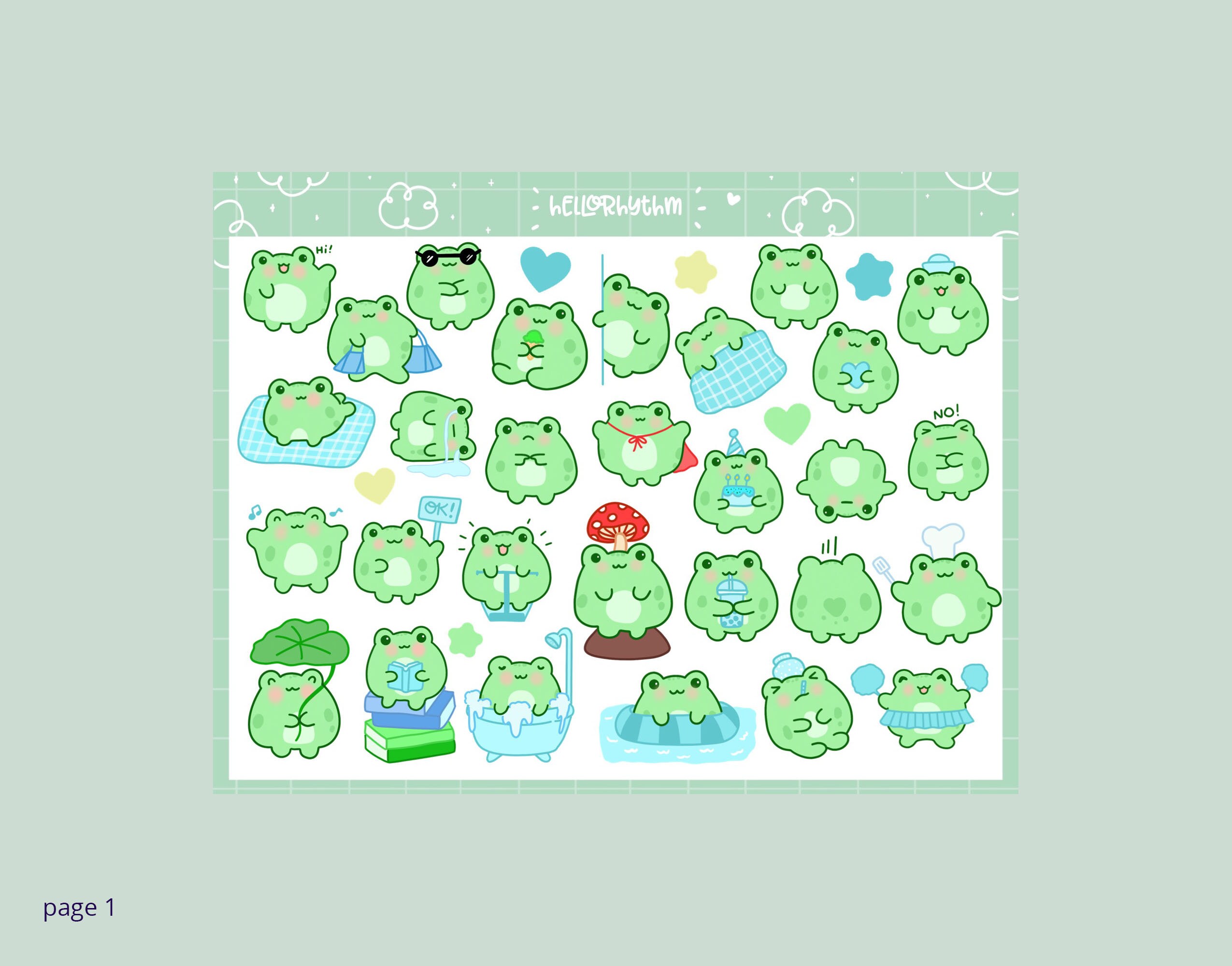 Froggy Digital Stickers Goodnotes Stickers Digital - Etsy