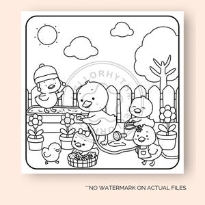 Cute Duck Coloring Pages Simple Kawaii Duck Coloring Sheets for Kids ...