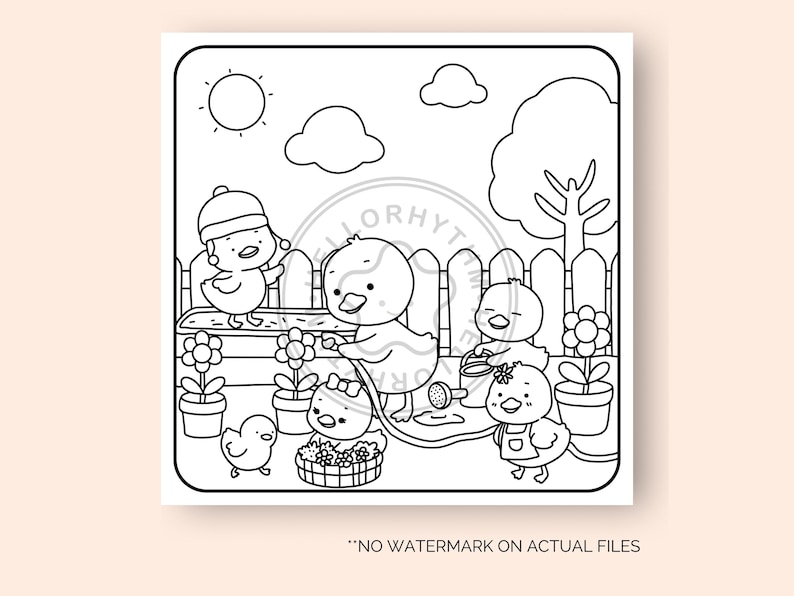 Cute Duck Coloring Pages Simple Kawaii Duck Coloring Sheets for Kids ...