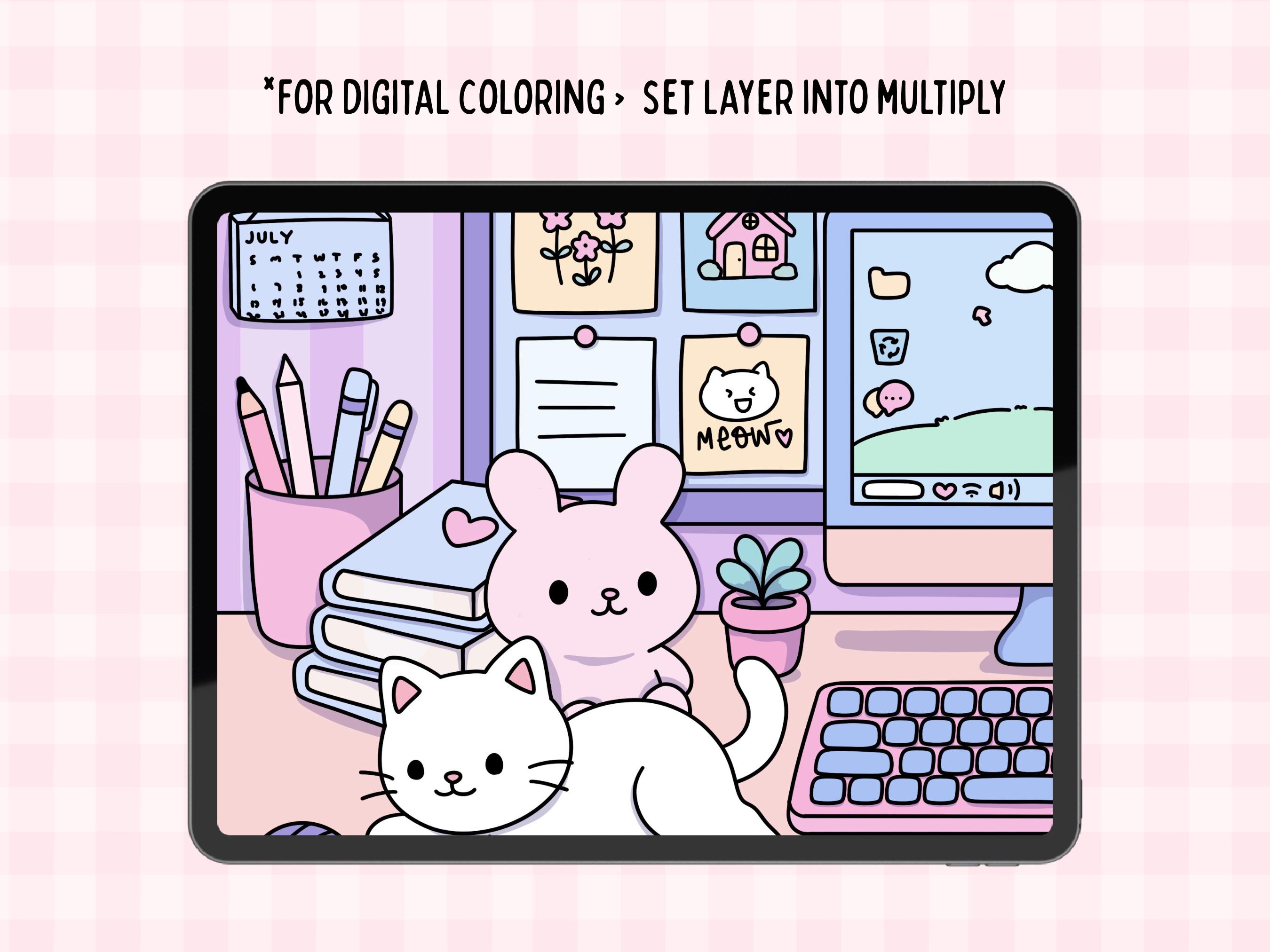 Cute Cat Coloring Pages Bold and Easy Cat Coloring Sheets for Kids and ...