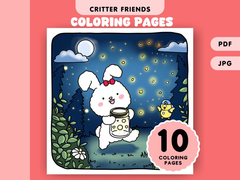 Cute Animal Friends Coloring Page Cozy Simple Coloring for Kids and ...