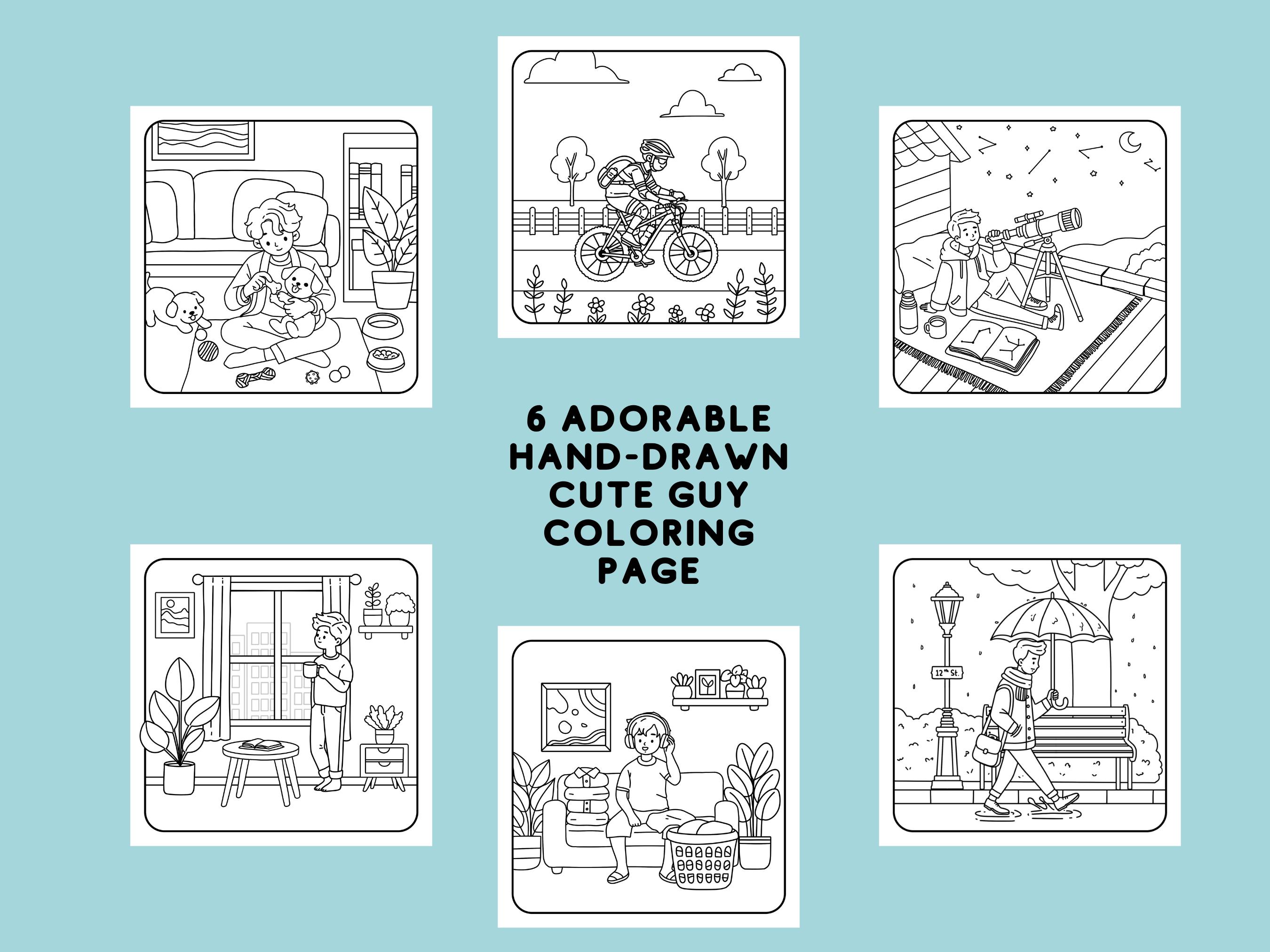Cute Boy Coloring Pages Men Coloring Pages Cozy Coloring for Adult and ...