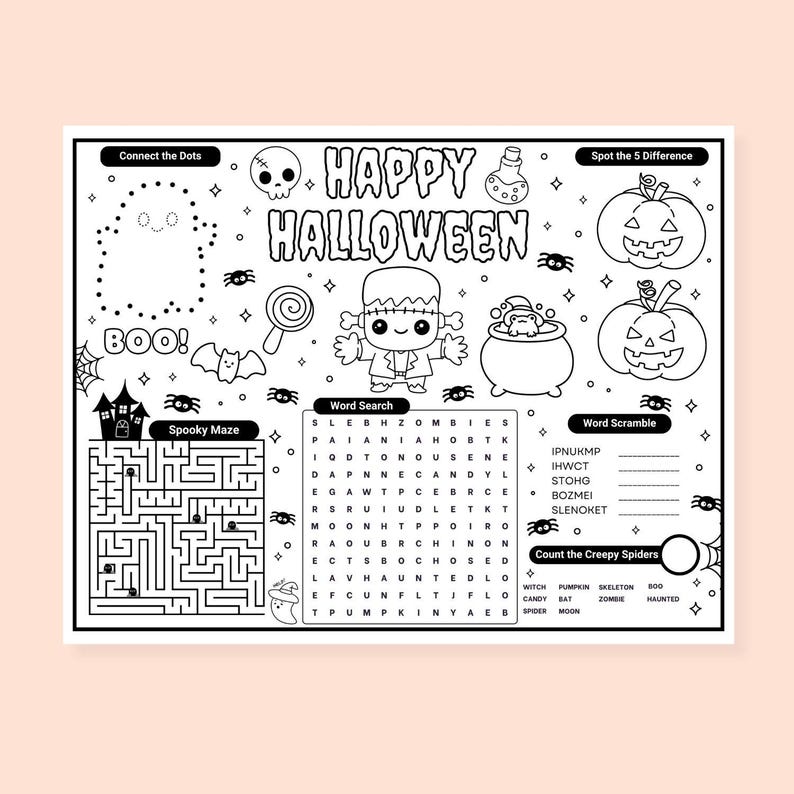 Printable Halloween Activity Sheet for Kids - Halloween Coloring ...