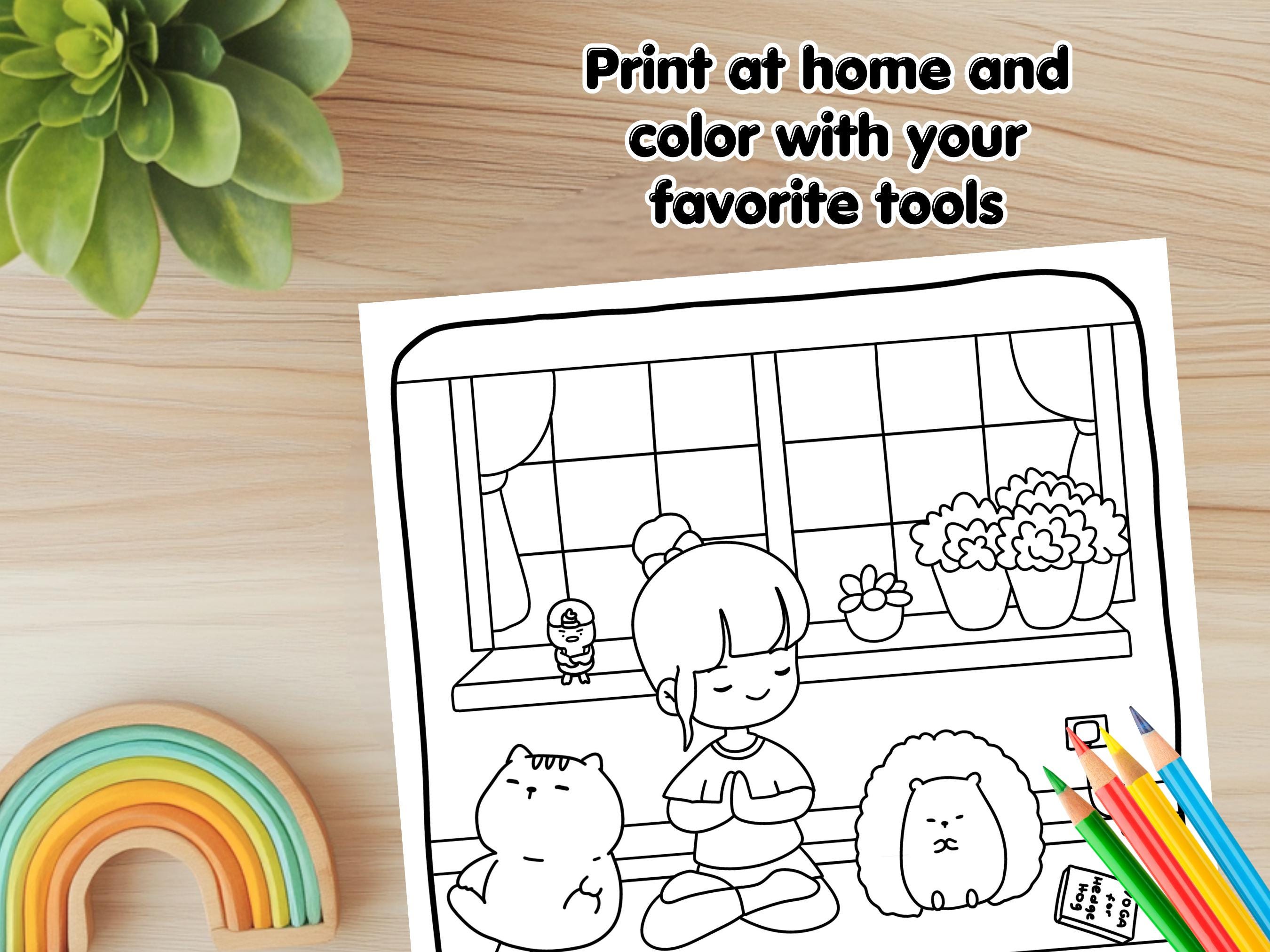 Cute Animal Friends Coloring Page Cozy Simple Coloring for Kids and ...