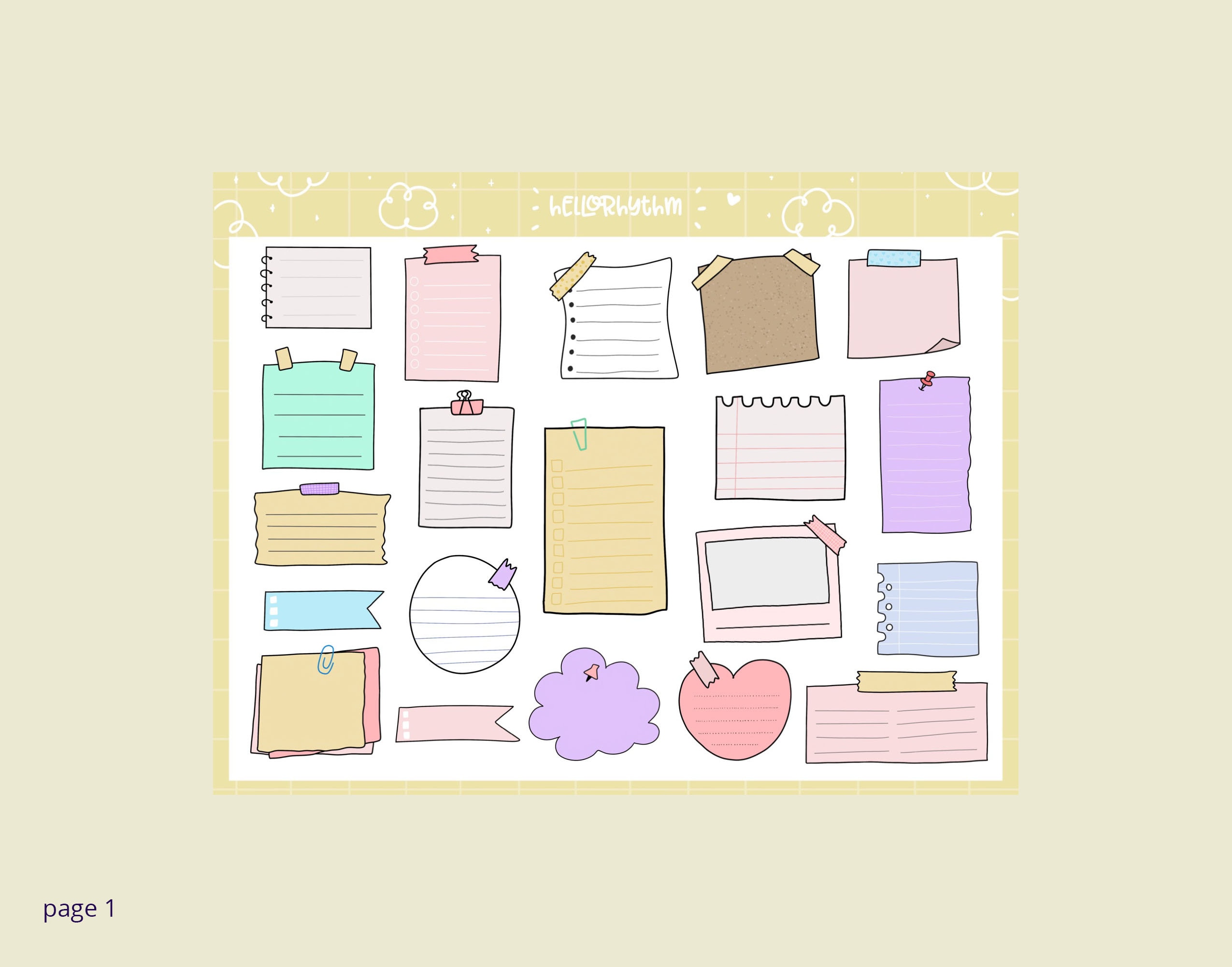 Hand Drawn Sticky Note Goodnotes Digital Stickers, Notepad Stickers ...