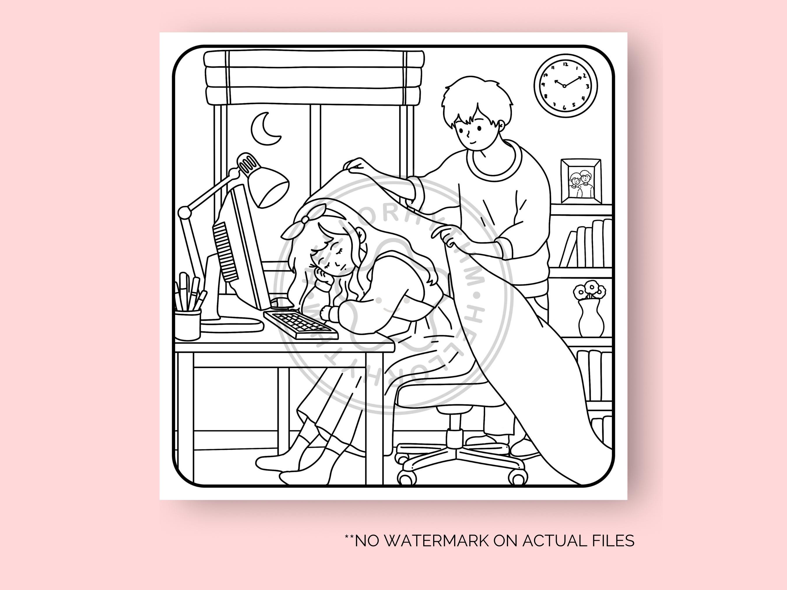 Cute Love Couple Coloring Pages Valentines Coloring Sheets Cozy Moments ...
