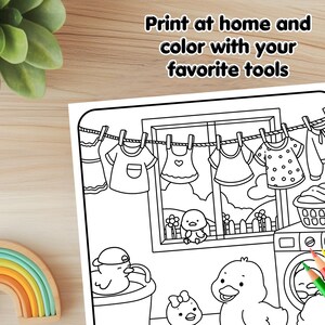 Cute Duck Coloring Pages Simple Kawaii Duck Coloring Sheets for Kids ...