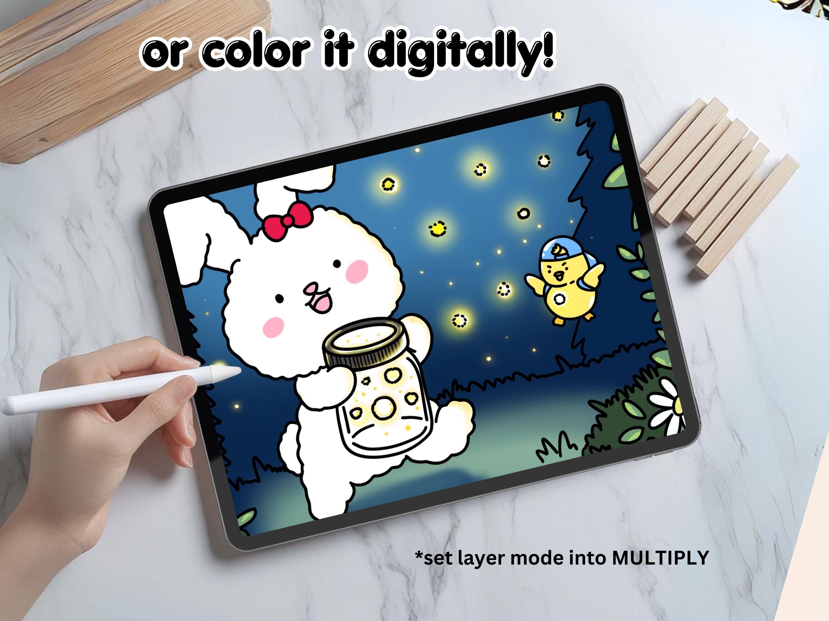 Cute Animal Friends Coloring Page Cozy Simple Coloring for Kids and ...