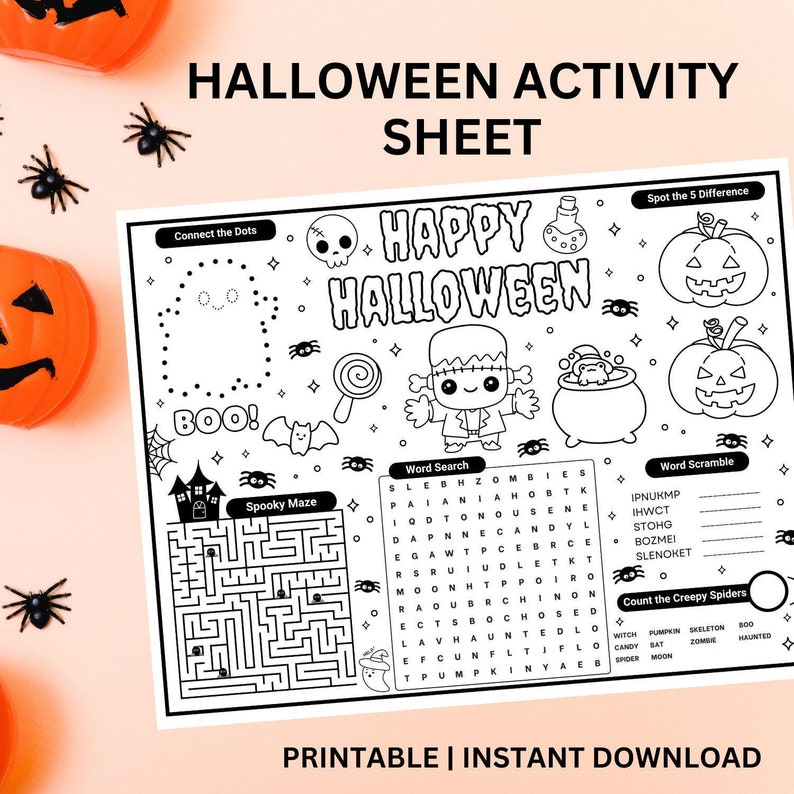Printable Halloween Activity Sheet for Kids - Halloween Coloring ...