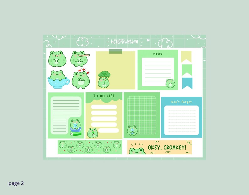 Frog Digital Stickers - Goodnotes Digital Stickers for Digital Planning ...