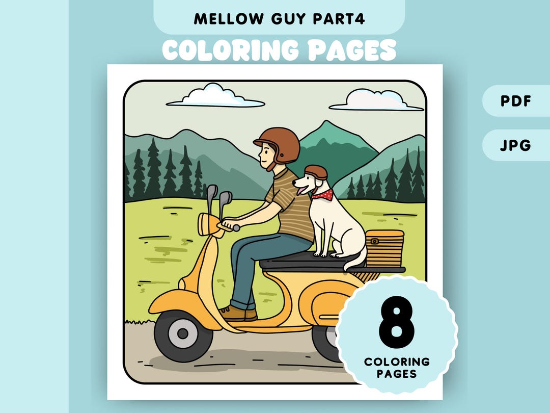 Cozy Life Coloring Book for Men Everyday Guy Character Scenes for ...