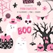 Cute Pinkoween Pink Halloween Clipart Bundle , PNG Commercial License ...