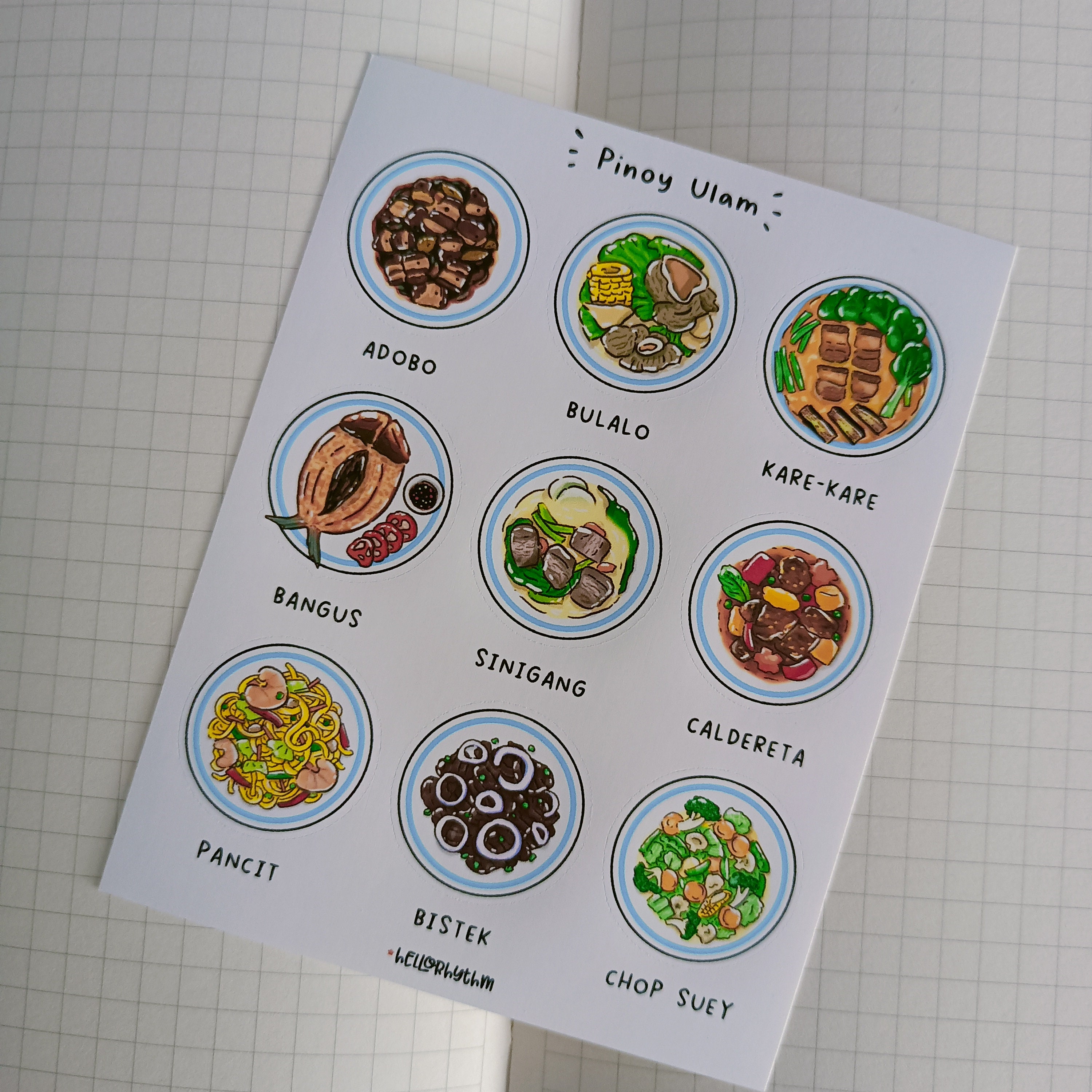 Sticker Sheet Pinoy Ulam Sticker Sheet , Filipino Food Stickers , Ulam ...