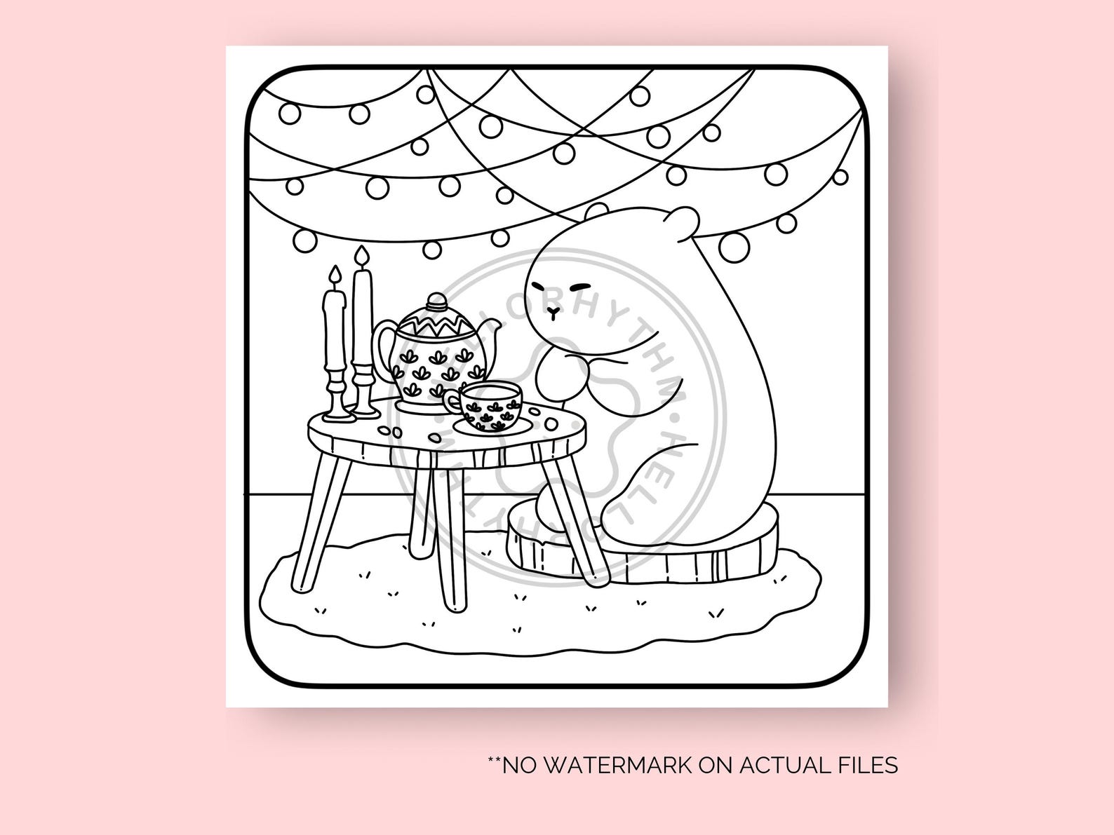 Capybara Comfy Coloring Page Hygge Coloring for Adult and Kids ...