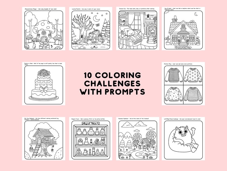 Coloring Challenge Page Coloring Practice Sheets for Adults Coloring ...