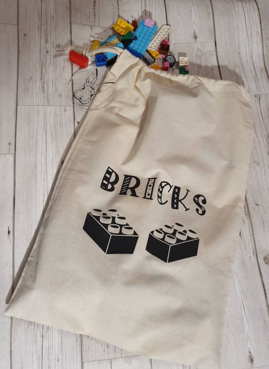 Toy Bag, Childrens Storage Bag, Bricks, Lego, Washing Sack ,toys ...
