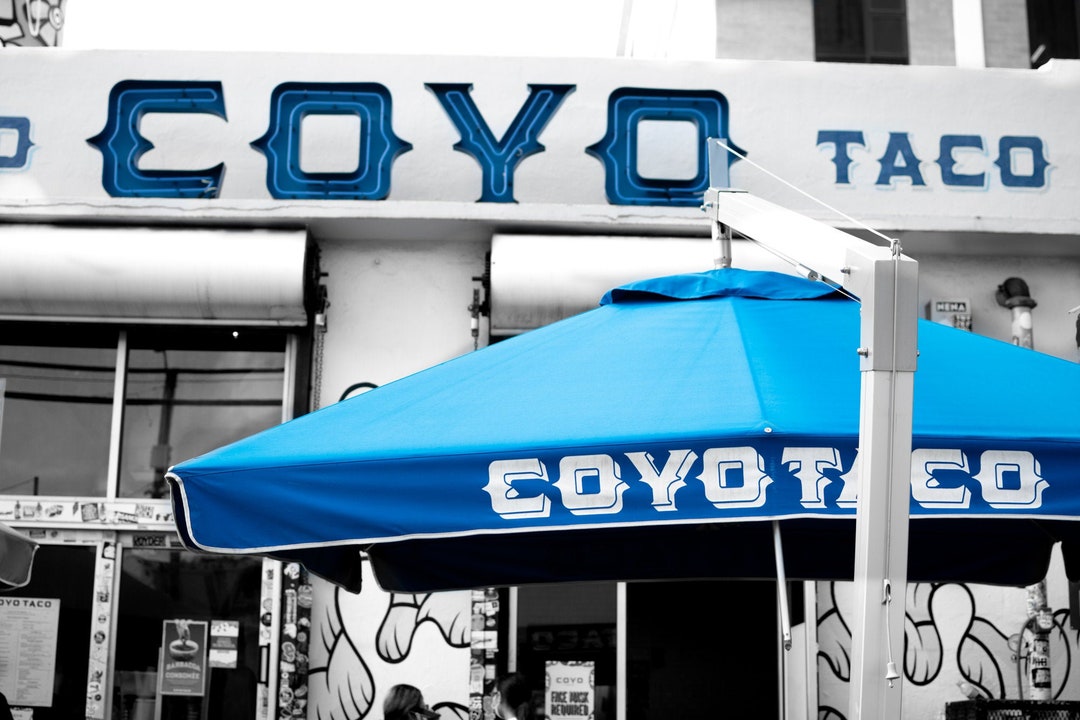 Miami Coyo Taco Print: B&W Street Scene With Color Pop - Etsy
