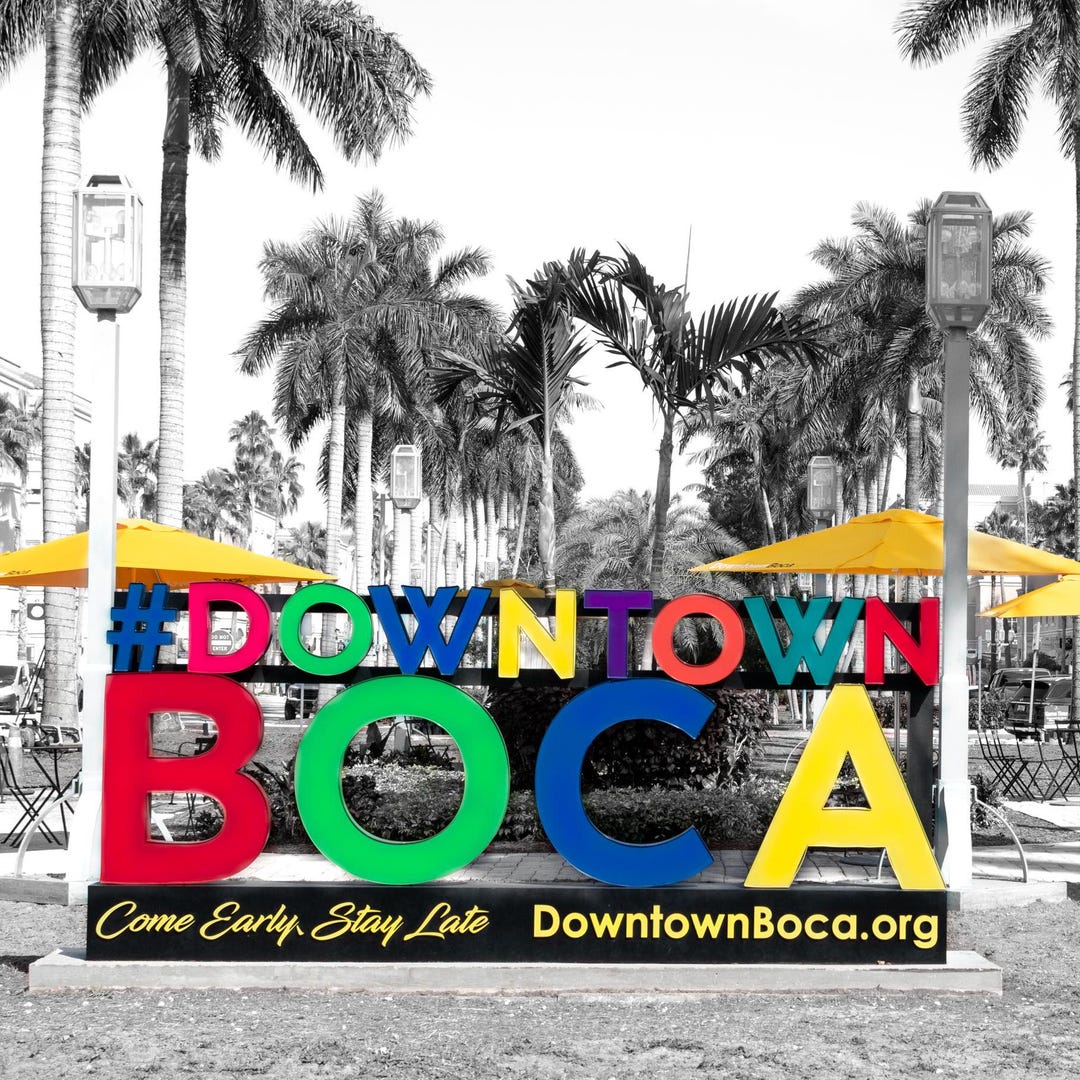Boca Raton Mizner Park Sign Photography | Florida Wall Art - Etsy
