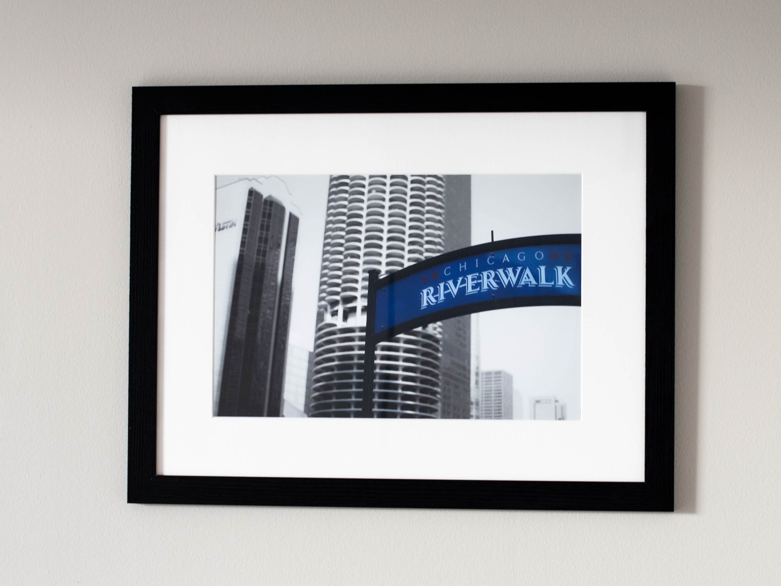Unique Chicago Riverwalk Sign Art - B&W With Rich Color Pop | Unframed ...