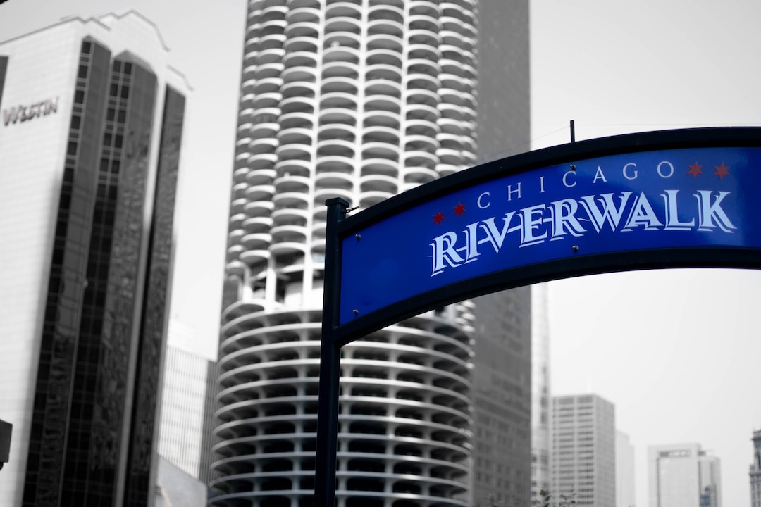 Unique Chicago Riverwalk Sign Art - B&W With Rich Color Pop | Unframed ...