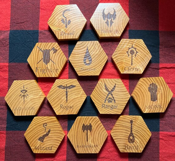 Dnd Class Drink Coasters Set of 4 or 12 | Etsy
