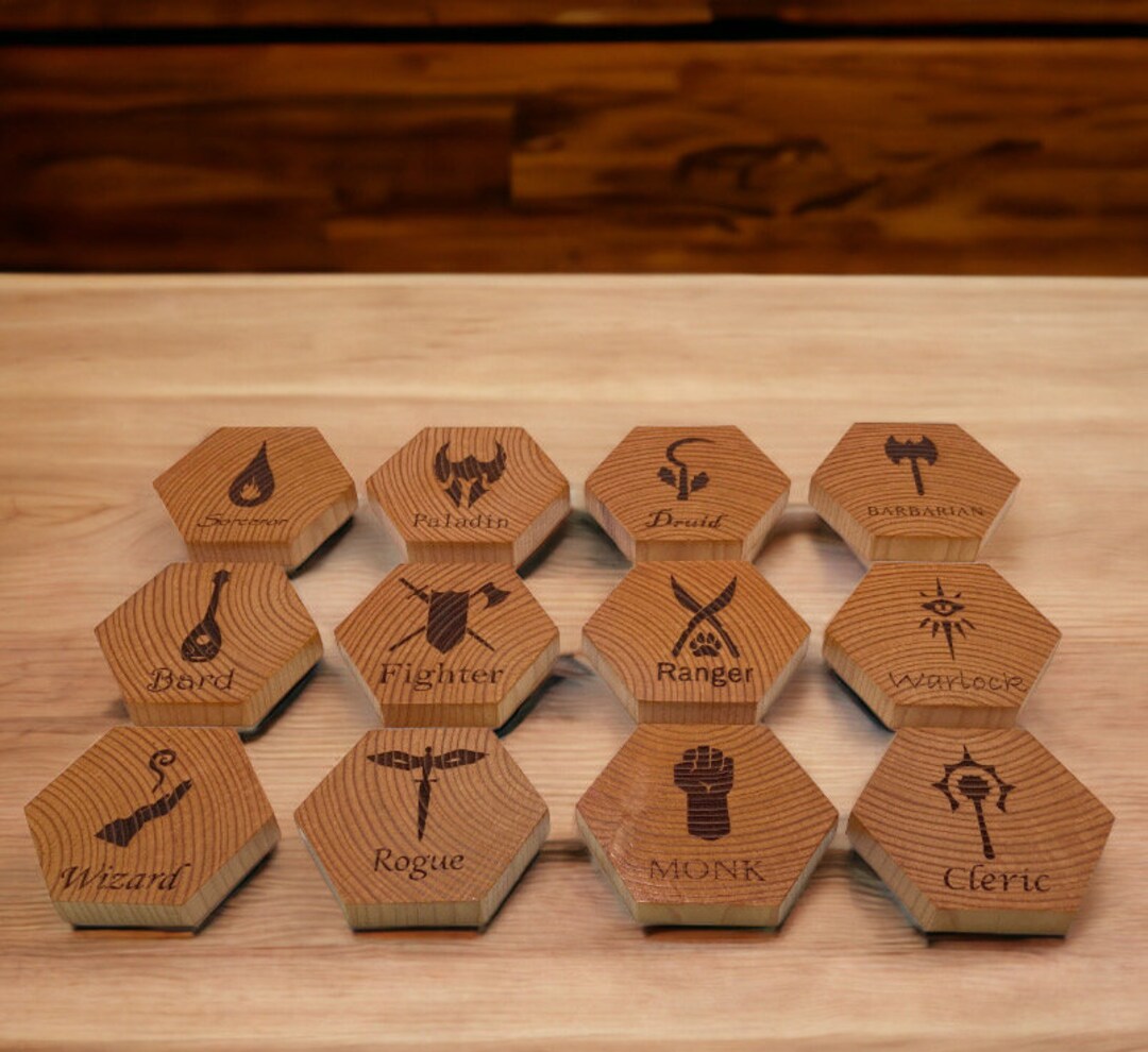 Dnd Class Drink Coasters Set of 4 or 12 - Etsy