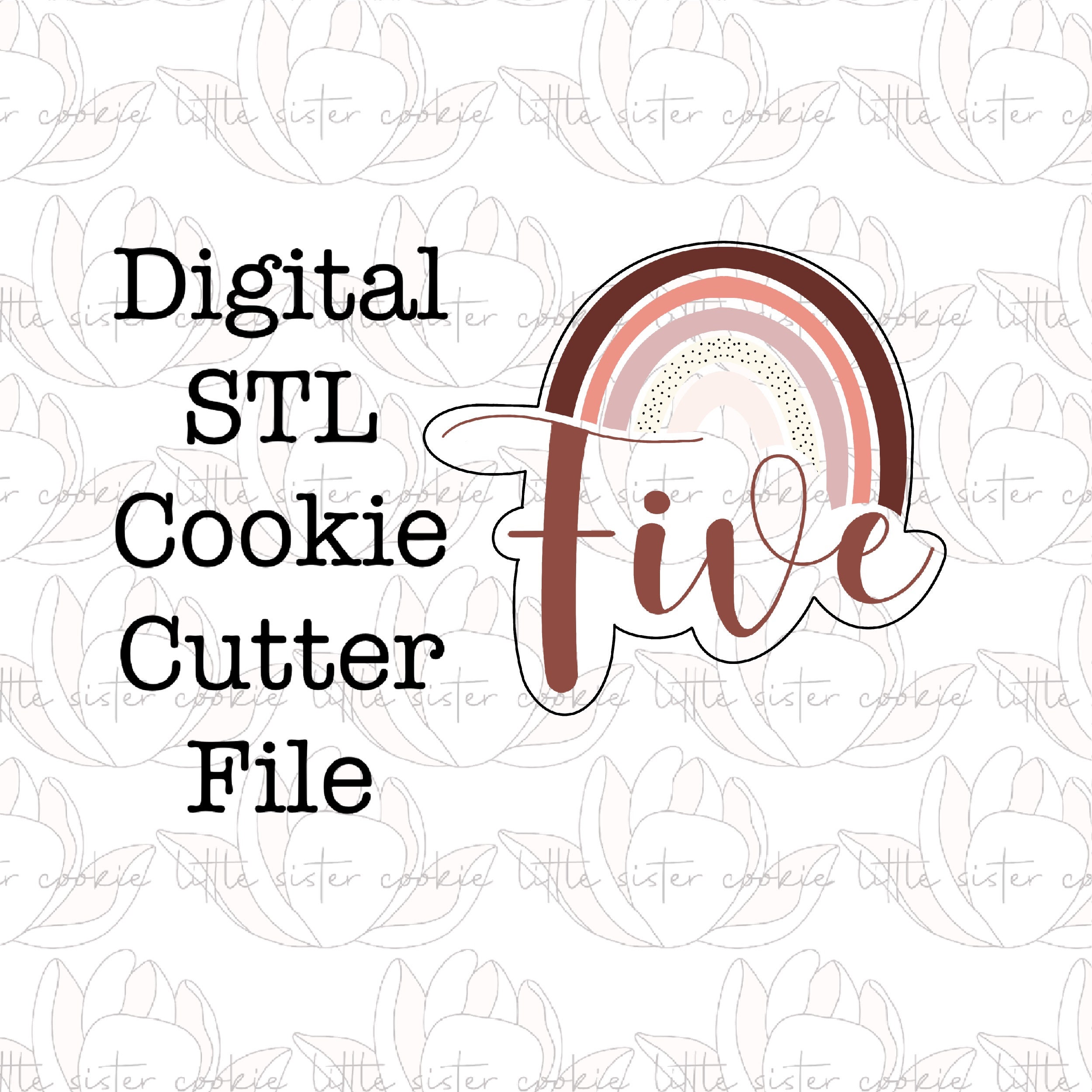 STL FILE ONLY Number Five Rainbow Cookie Cutter | Etsy