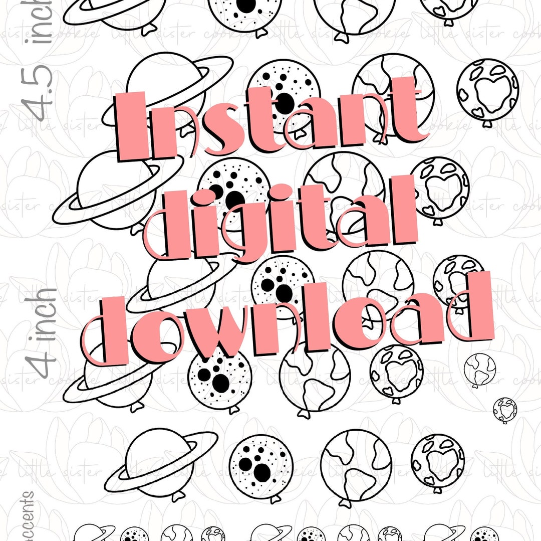 Planet Balloons Royal Icing Transfer Sheet (does Not Include Cookie ...
